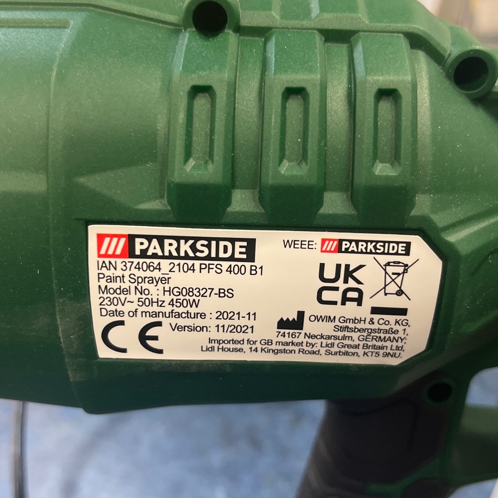 Pre-owned Parkside parkside paint sprayer pfs 400 b1 - Own4Less